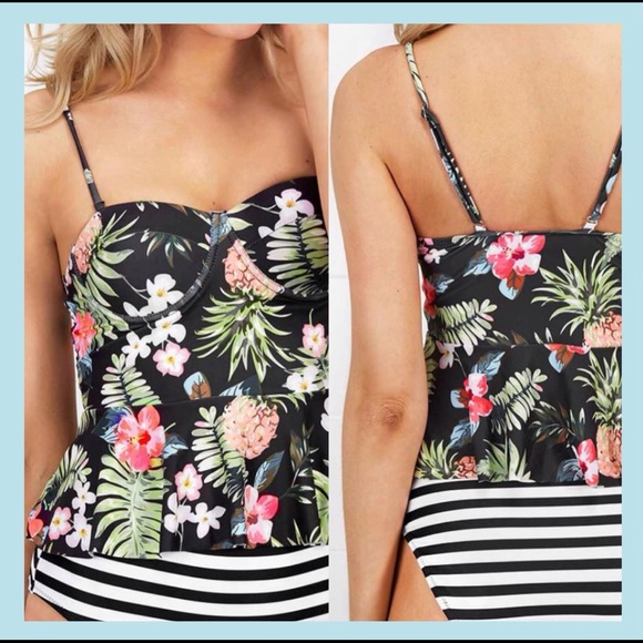 Tempt Me | Swim | Bnwt Tempt Me Floral Tankini Top | Poshmark